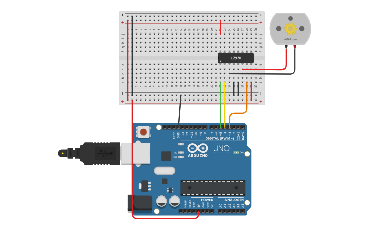 Circuit design Motor and Driver Control Circuit - Tinkercad