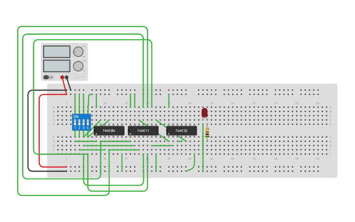 Circuit design Copy of 2 bit comparator - Tinkercad