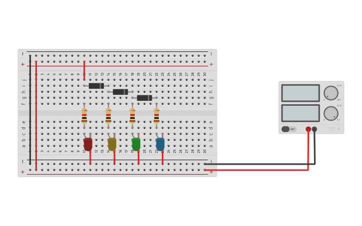 Circuit design Battery charge Level Indicator By Piyush Singh - Tinkercad