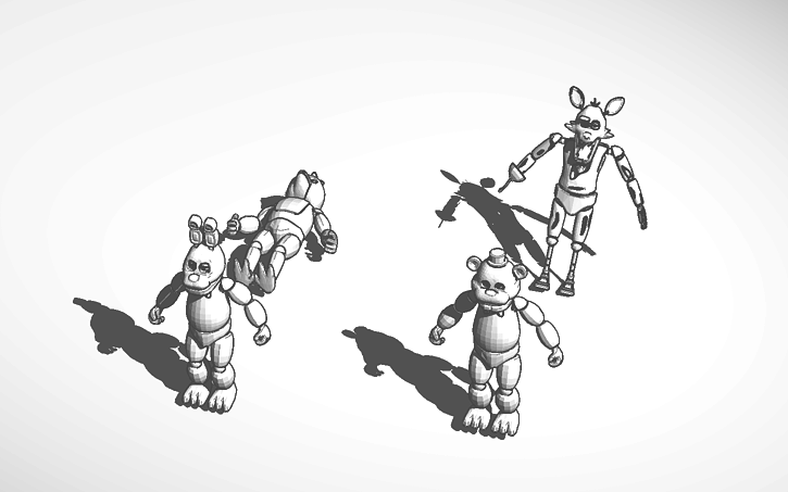 3D design FNAF animatronics - Tinkercad