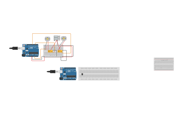 Circuit design MANEJO DE 2 MOTORES CON TEMP - Tinkercad