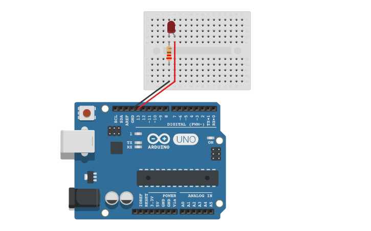 Circuit design Copy of Encender y apagar un led con arduino - Tinkercad Circuit design Copy of Encender y apagar un led con arduino - Tinkercad