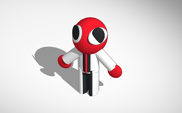 3D design red rainbow friends - Tinkercad
