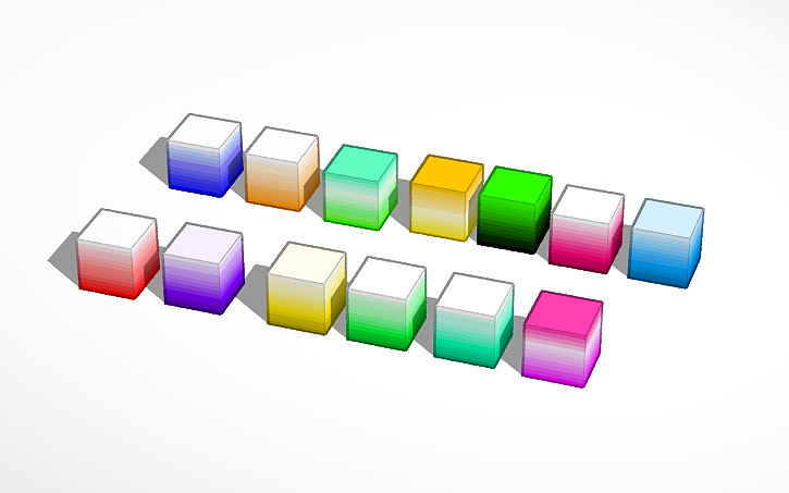 3D design Multi color Gradients! - Tinkercad