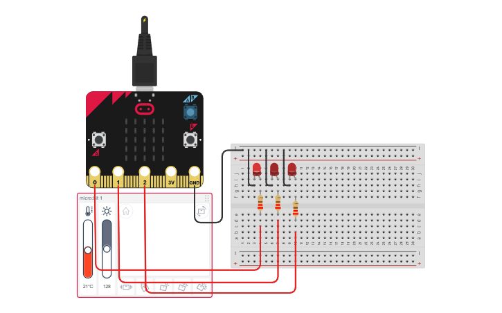 Circuit design The Knight Rider - Tinkercad
