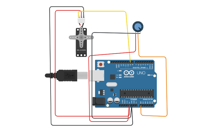 Circuit Design Servomotor Con Potenciómetro Tinkercad