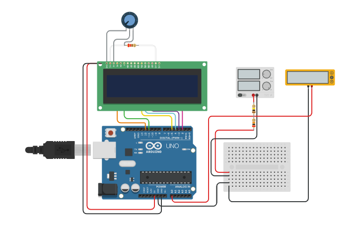 Circuit design DIGITAL VOLTMETER - Tinkercad