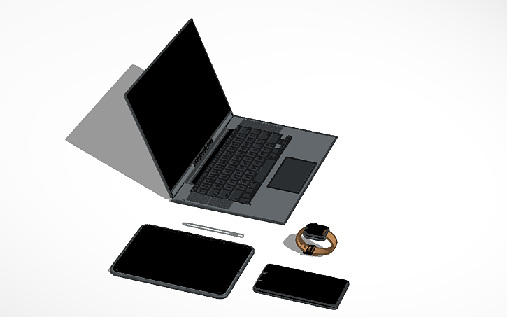 3D design iPad, iPhone, Apple Watch, Apple Pencil, laptop | Tinkercad