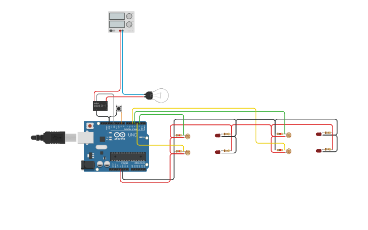 Circuit design Controle de Pessoas num Ambiente - Tinkercad