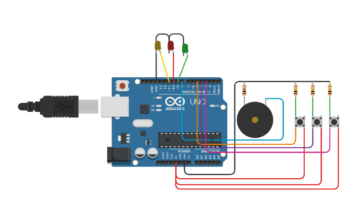 Circuit design Tone keyboard - Tinkercad