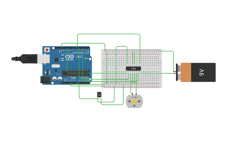 Circuit design TMP 36 - Tinkercad