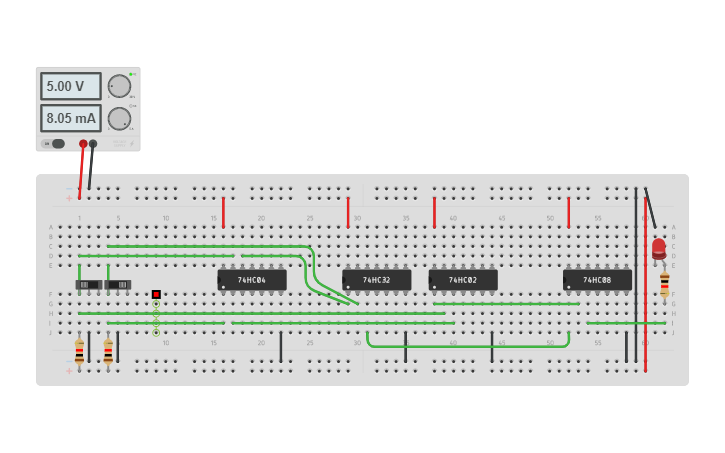 Circuit design TABLE 4-1 - Tinkercad