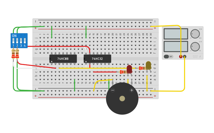 Circuit design fire alarm (switch) - Tinkercad