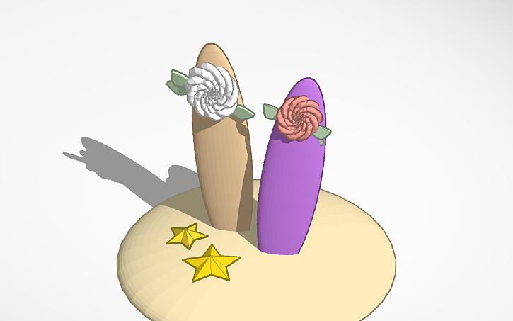 3D design #Surfboards *on sand* - Tinkercad