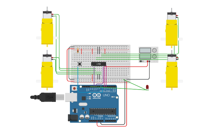 Circuit design line follower - Tinkercad