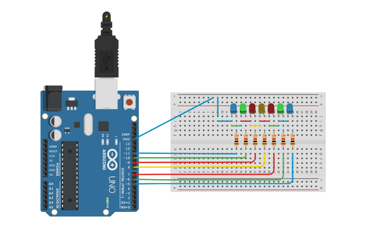 Circuit Design Tugas Arduino 1 Tinkercad