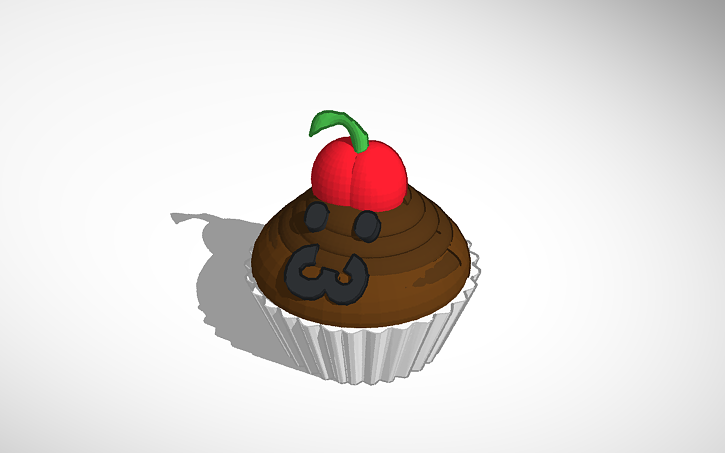 3D design choclate cupcake - Tinkercad