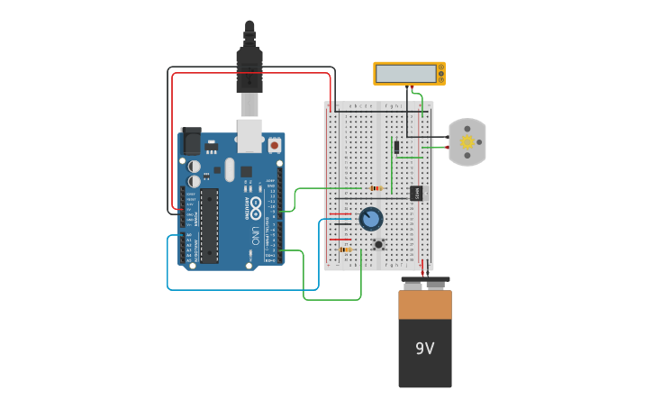 Circuit design Motore CC - Cambio Velocita - Tinkercad
