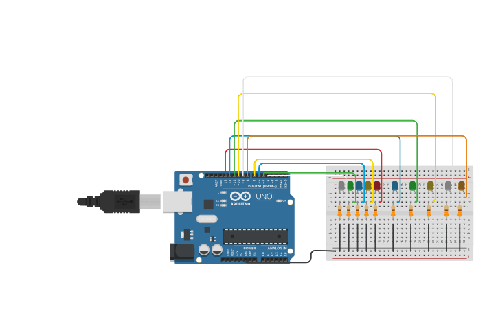 Circuit design for loop - Tinkercad