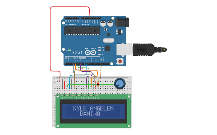 Circuit design LCD DISPLAY - Tinkercad