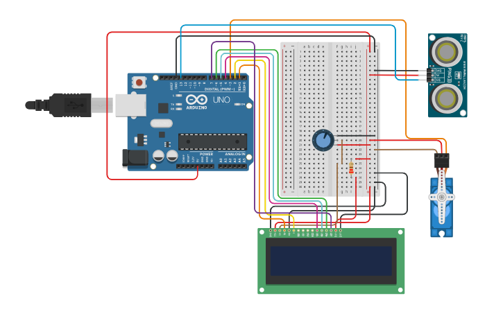 Circuit design โครงงาน Robot Radar System - Tinkercad