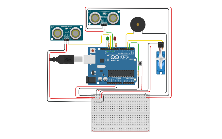 Circuit design Assignment 3 Door Problem - Tinkercad