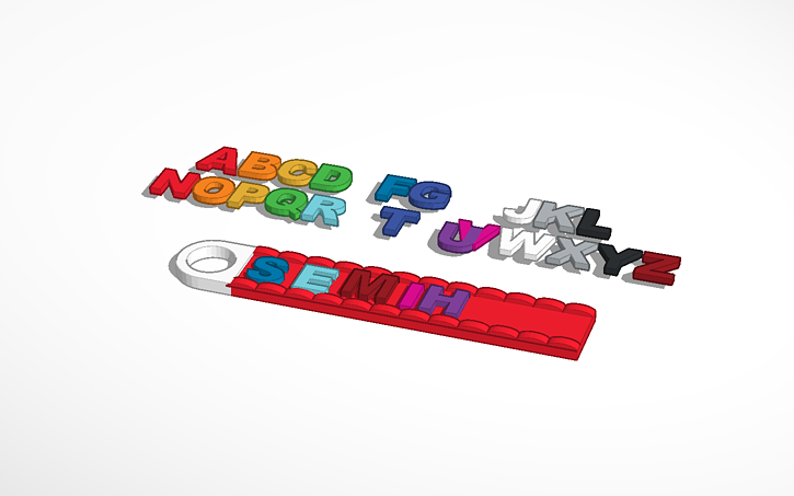 3D design Lesson: Key ring, letters! result | Tinkercad