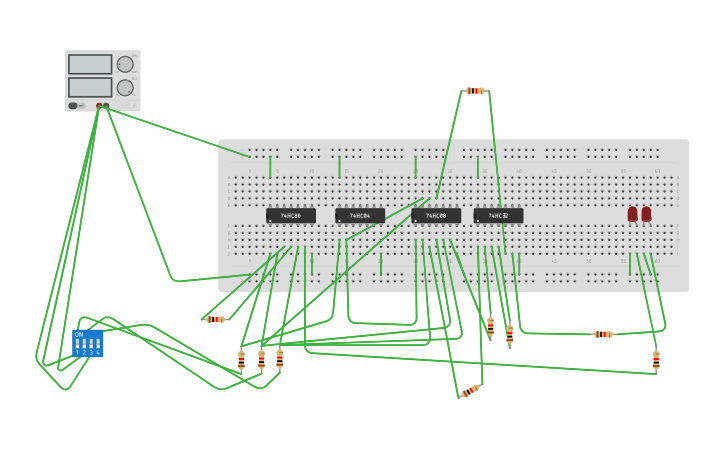 Circuit design Full-Subtractor - Tinkercad