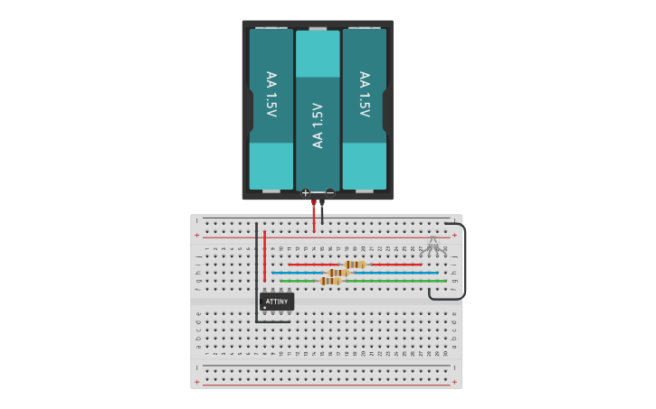 Circuit design RGB led - Tinkercad