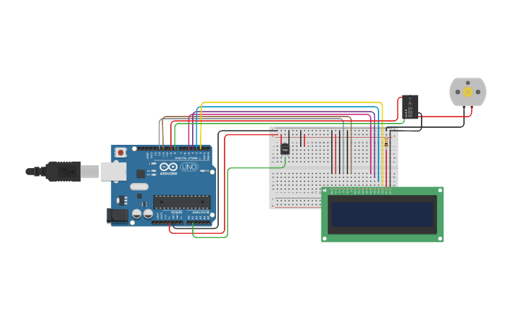 Circuit design Temperature Based Fan Speed Control - Tinkercad