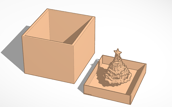 3D design Molang Christmas gift box | Tinkercad