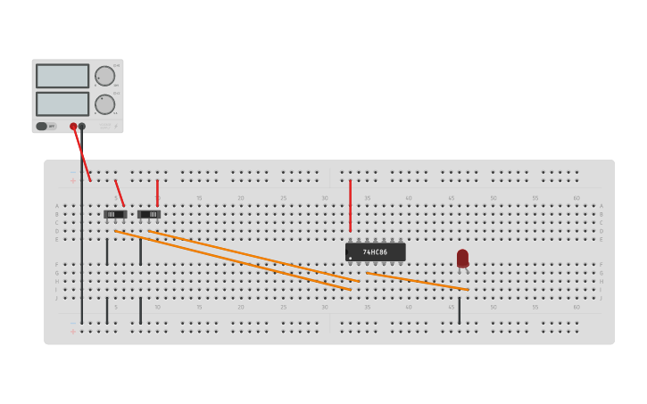 Circuit design PORTA XOR | Tinkercad