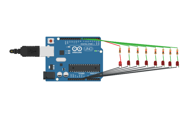 Circuit Design Blinking Multiple Leds Tinkercad