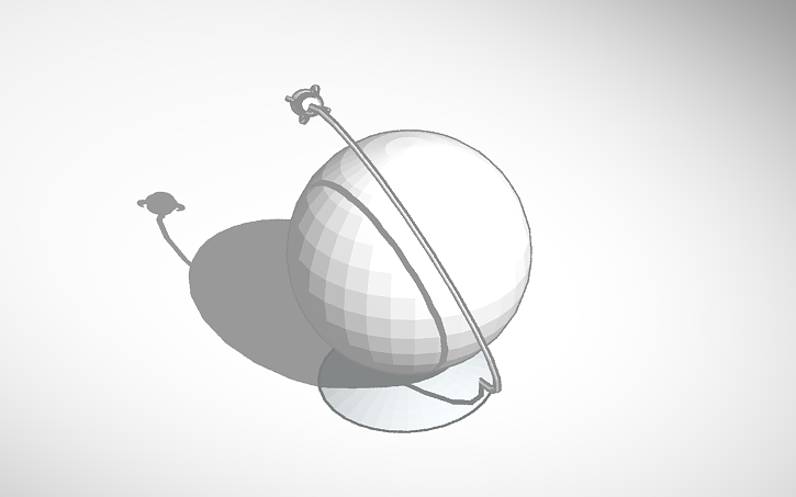3D design spaceship and planet | Tinkercad