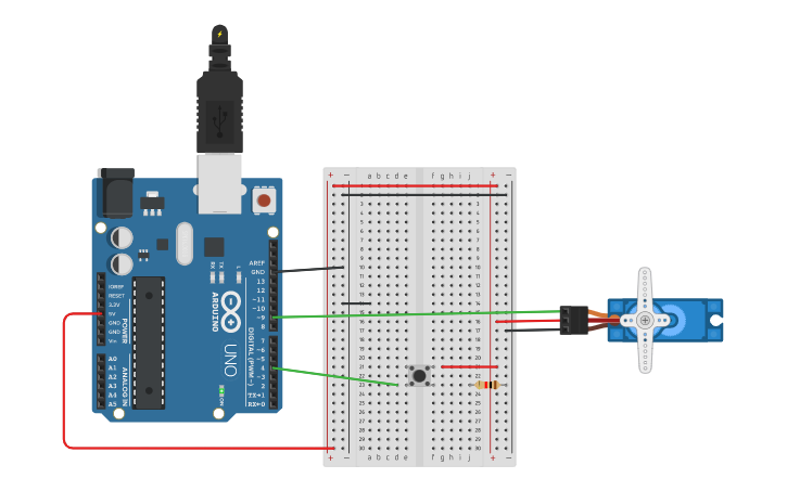 Circuit design Button Boom Gate | Tinkercad