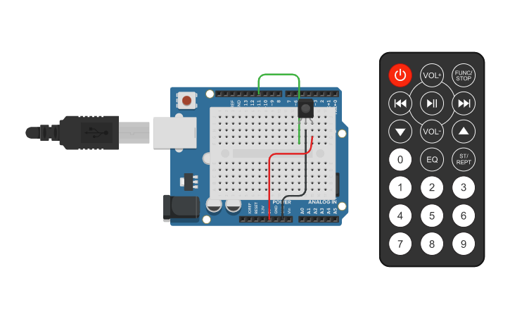 Circuit design Demo IR remote - Tinkercad