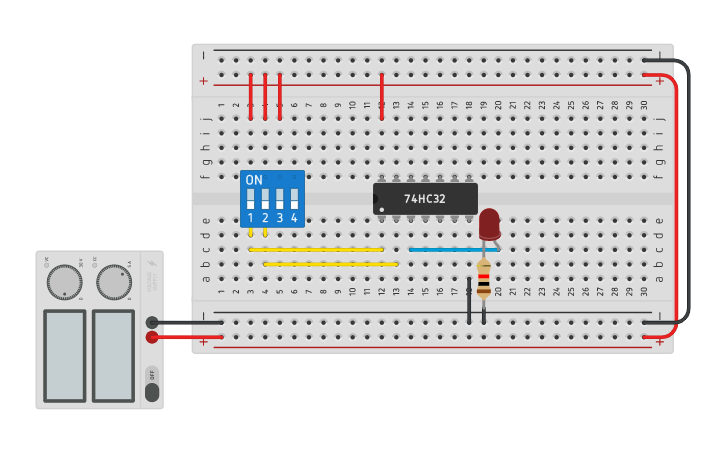 Circuit design OR GATE | Tinkercad