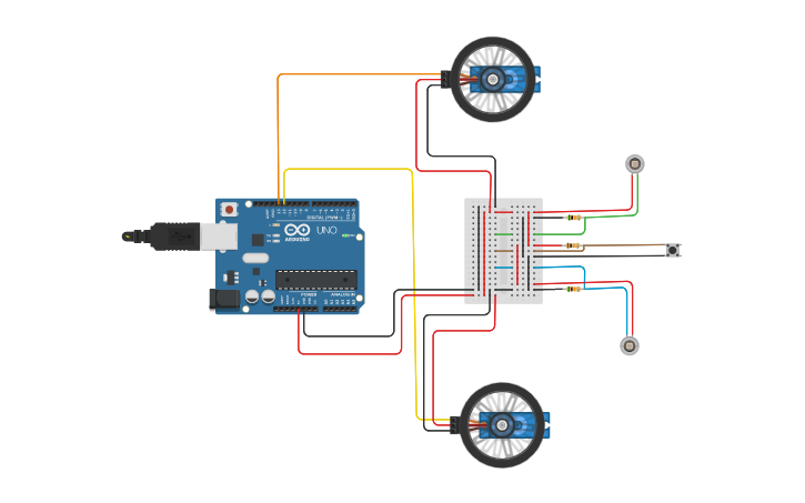 Circuit design Robot Model - Tinkercad