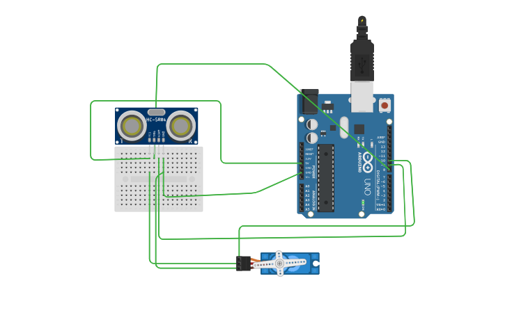 Circuit design Smart Dustbin Concept | Tinkercad