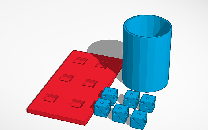 3D design dice stacking - Tinkercad