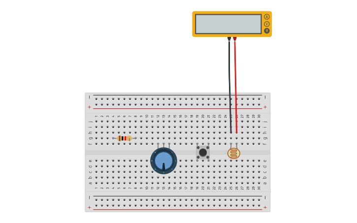 Circuit design Lab-1, Activity 2. Breadboard and resistors. | Tinkercad