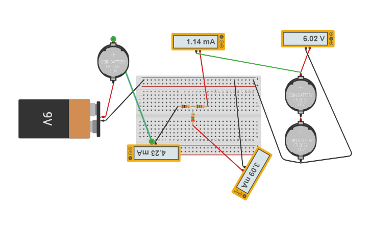 Circuit design Mesh Analysis - Tinkercad
