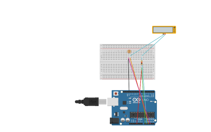 Circuit design Analog Input - Light Sensor - Tinkercad