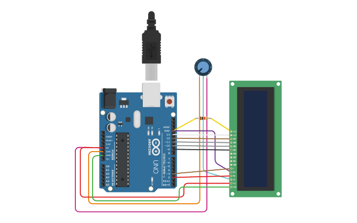Circuit Design Potentiometer Lcd Tinkercad