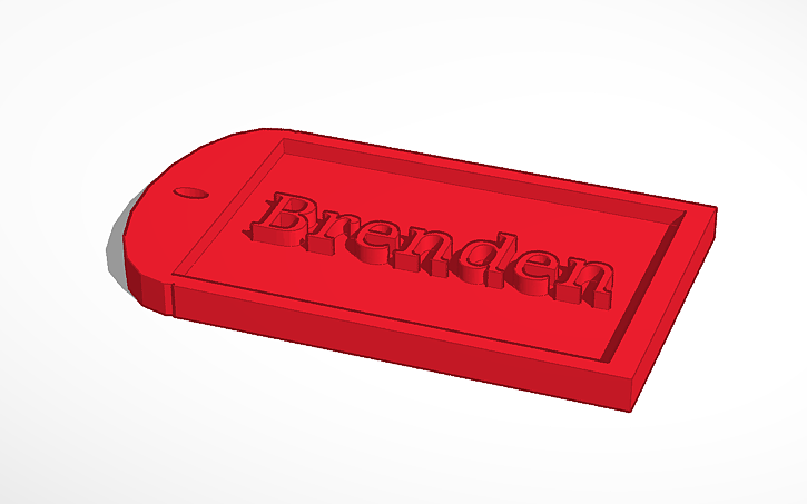 3D design Key Chain Name Tag - Tinkercad