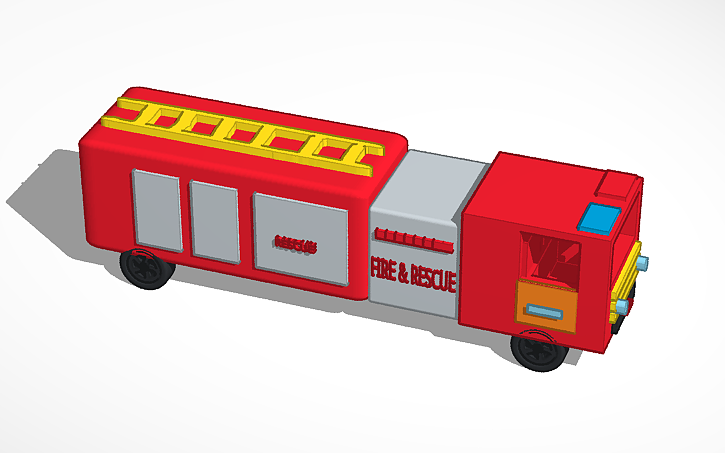 3D design Fire Truck Model - Tinkercad