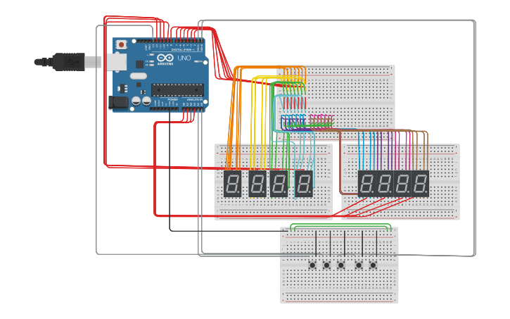 Circuit design ScoreBoard - Tinkercad