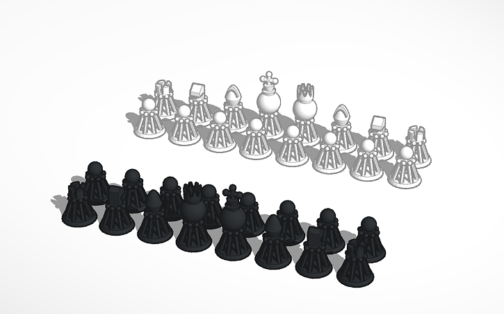 3D design chess pieces - Tinkercad