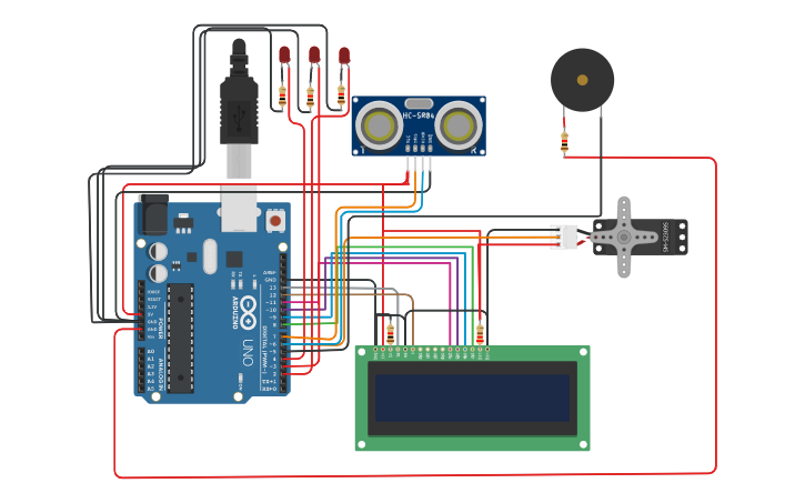 Circuit design final radar | Tinkercad