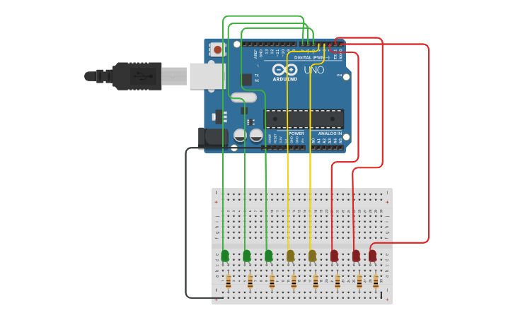 Circuit design Pisca Pisca de Natal - Tinkercad